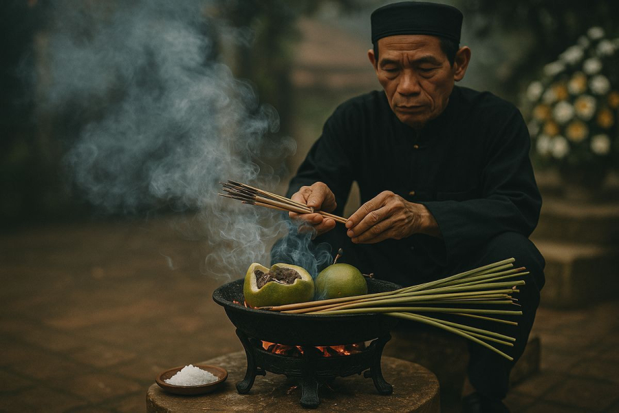 Hướng dẫn đốt vía sau khi viếng đám tang để tránh xui xẻo